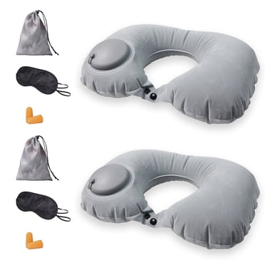 Cabeau AirTNE Inflatable Travel Neck Pillow with Washable Cover ...