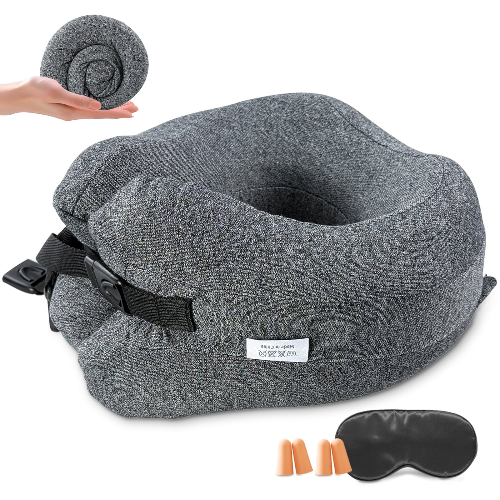 AGCAN Neck Pillow for Flight Headrest Sleep, Memory Foam, Ergonomic ...