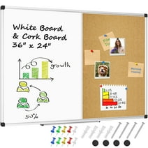 U Brands Combination Board, Whiteboard, Cork Board, 17 x 23 in., White ...