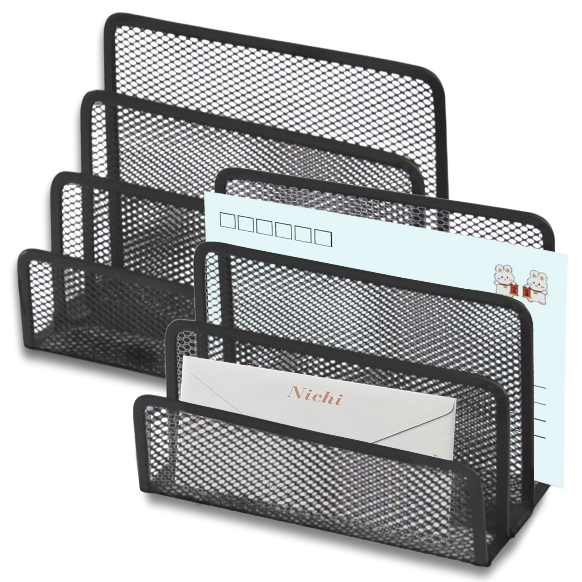 Stackable Paper Tray Desk Organizer ? 4 Tier Metal Mesh Letter ...
