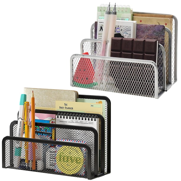 X BOARD Desk Mail Organizer, Metal Mesh Letter Holder File Sorter ...