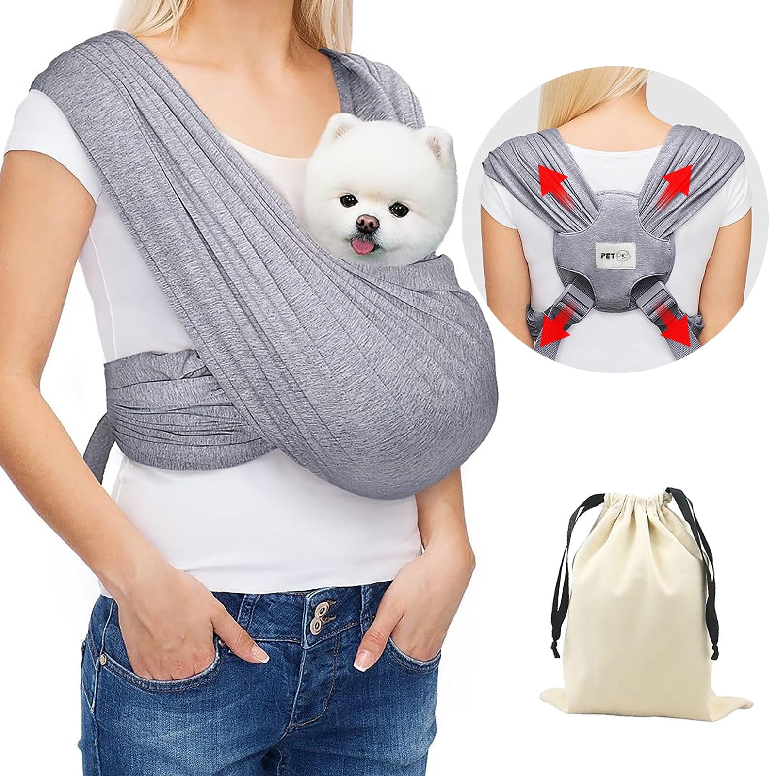 X BOARD Dog Sling Carrier for Small Dogs Backpack Adjustable Hands Free ...