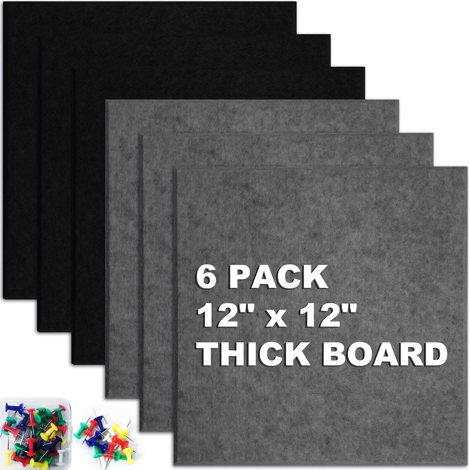 X BOARD Felt Bulletin Board, Large Felt Wall Tiles with 40 Push Pins ...