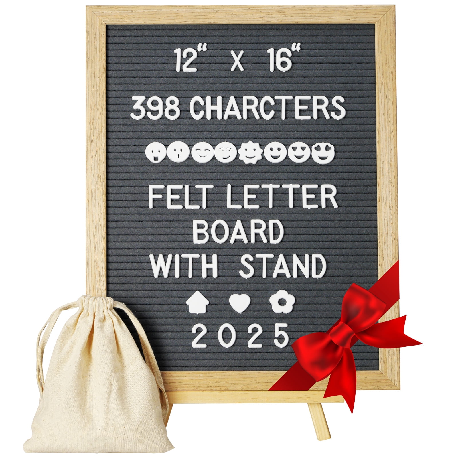 X BOARD Felt Letter Board with Stand, 12 x 16 Inches Wood Frame Message ...