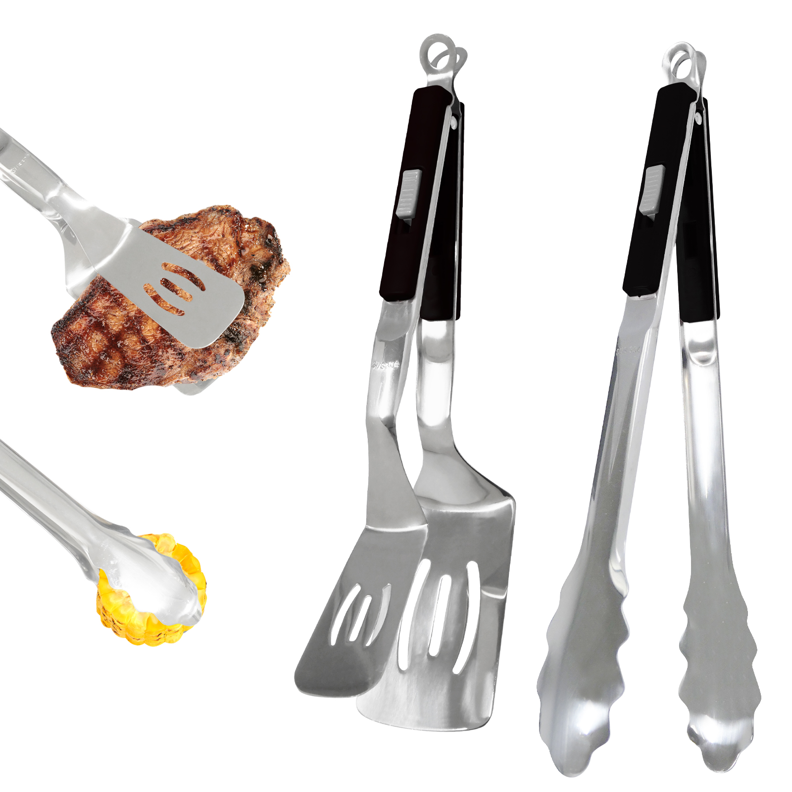 Cuisinart Chefs Classic 10 Piece Stainless Steel Grill Set - Spatula ...
