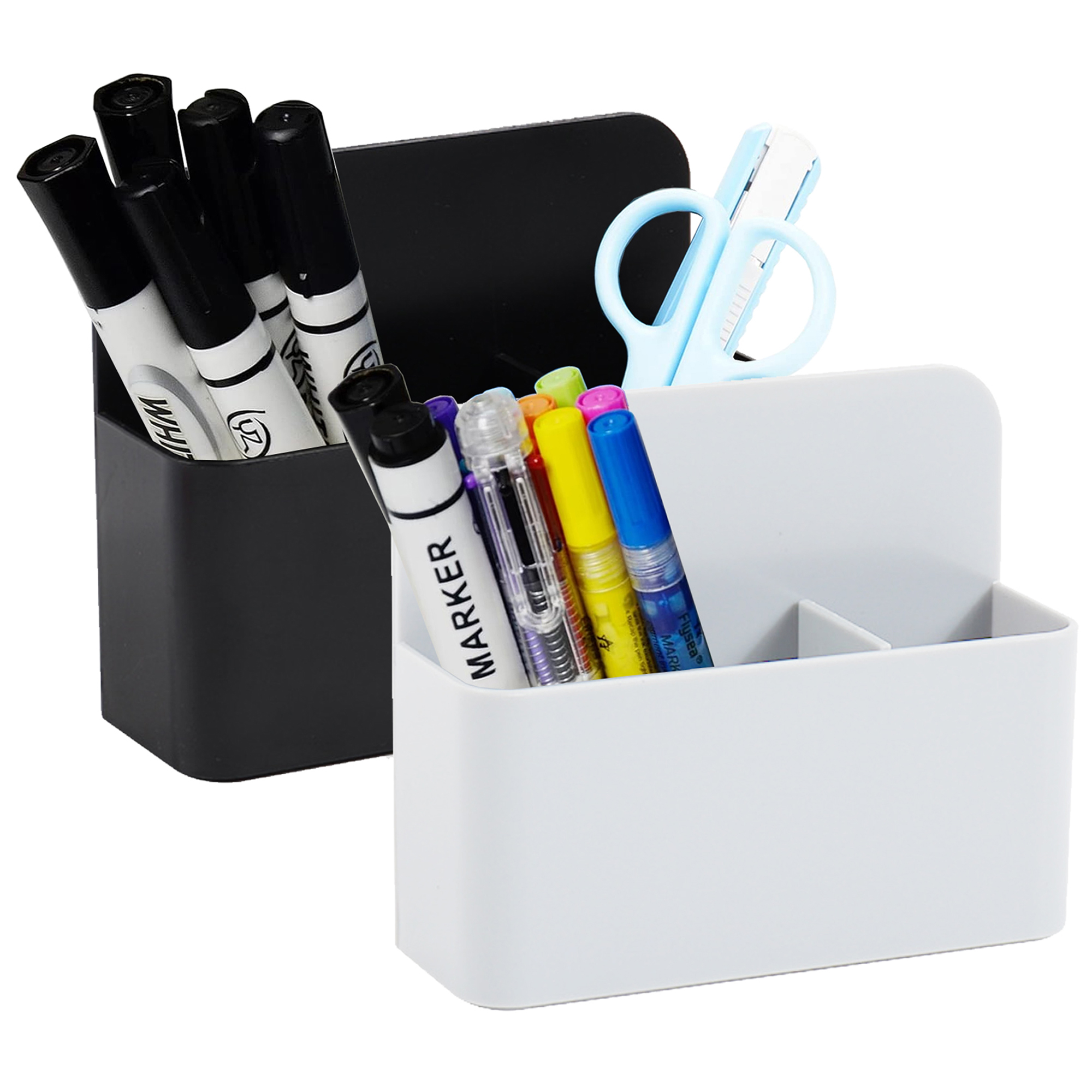 X BOARD Magnetic Pen and Marker Holder for Whiteboard, Refrigerator - 2 Pack Magnetic Dry Erase ...