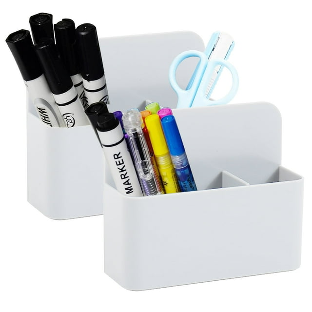 X BOARD Magnetic Pen and Marker Holder for Whiteboard, Refrigerator - 2 Pack Magnetic Dry Erase ...