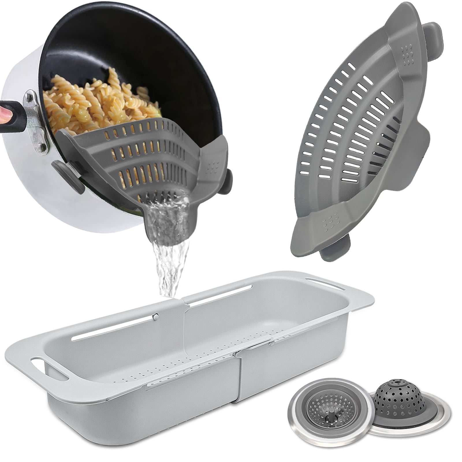 X BOARD Pasta Strainer, Adjustable Silicone Clip on Strainer Pot ...