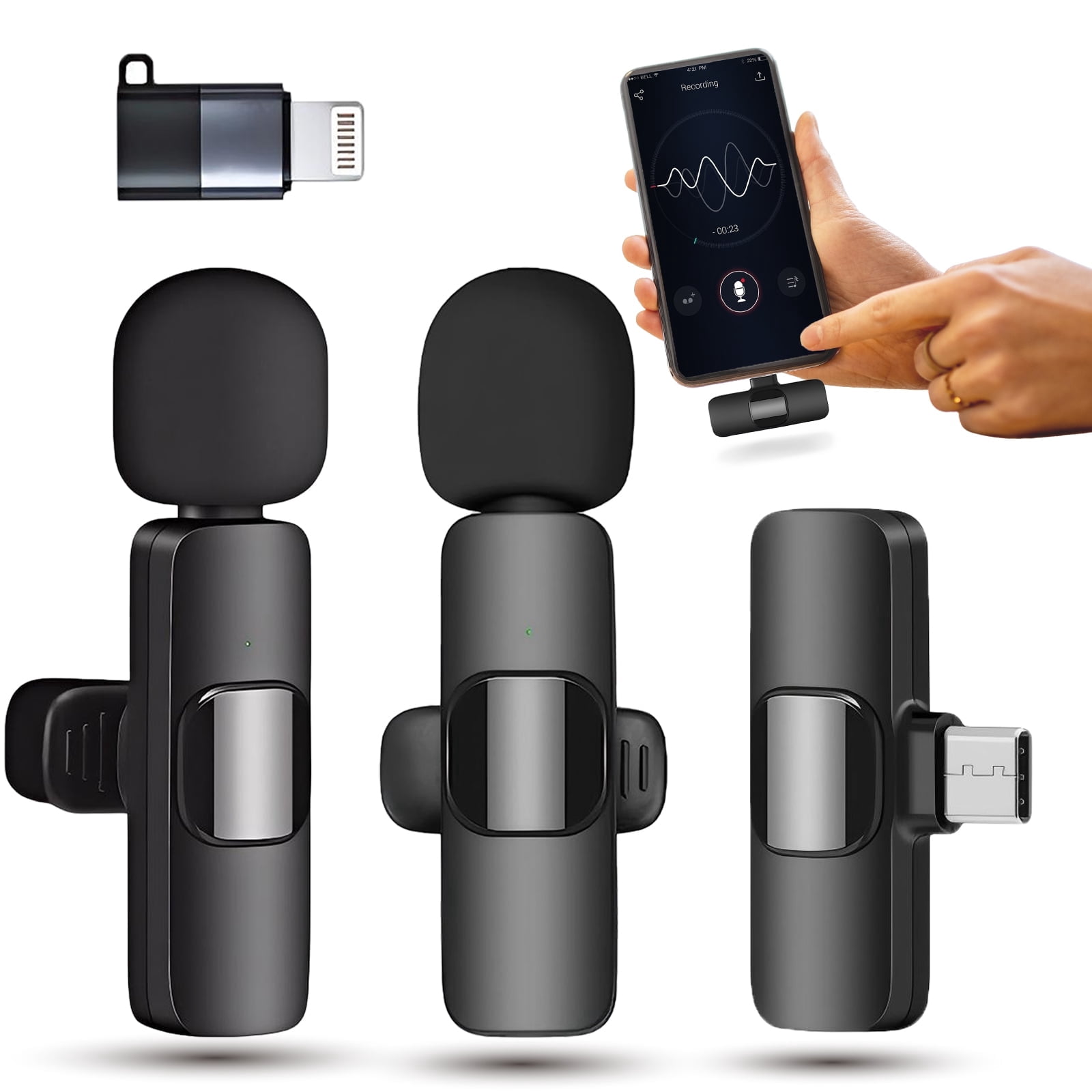 X BOARD Wireless Lavalier Microphone for iPhone and Android, Lapel ...