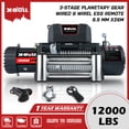 X-BULL 12V 12000LBS electric winch, Steel Cable, wireless remote, Off ...