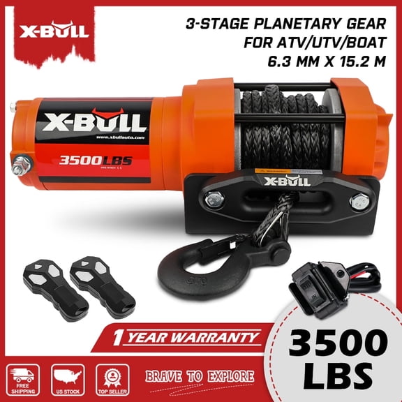 X-BULL Portable 10000 lbs 12V Electric Winch, Waterproof IP67 with ...