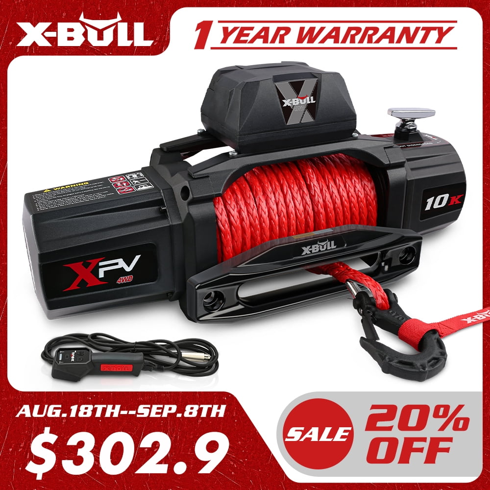X-BULL Portable 10000 lbs 12V Electric Winch, Waterproof IP67 with ...