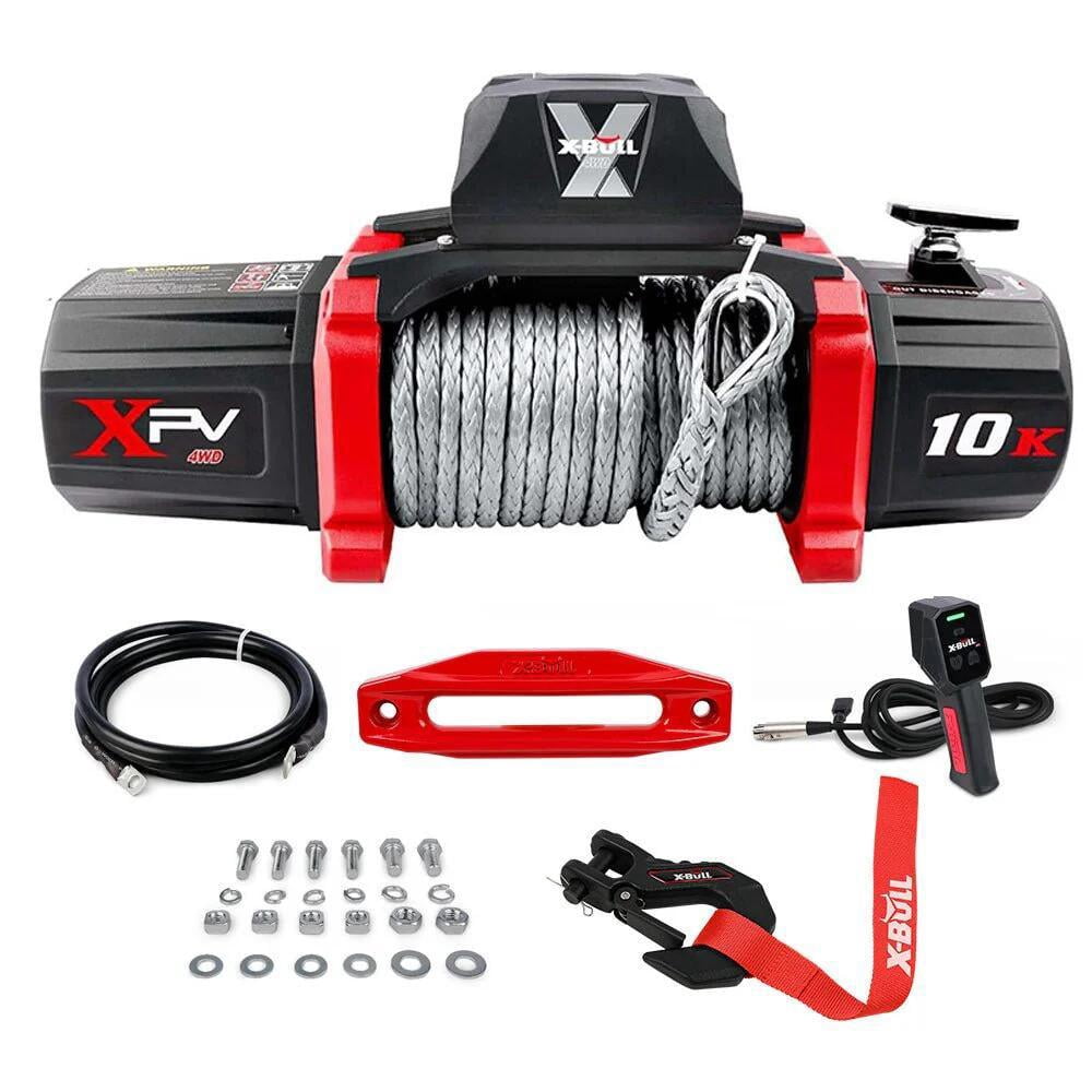 X-BULL Electric Winch XPV 10000 LBS 12V Synthetic Rope SUV Jeep Truck ...