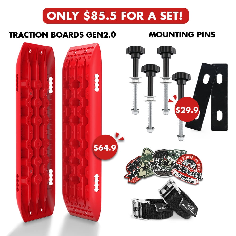 X-BULL Traction Boards Kits Red Gen2.0 Sand tracks With 2PCS Mounting ...