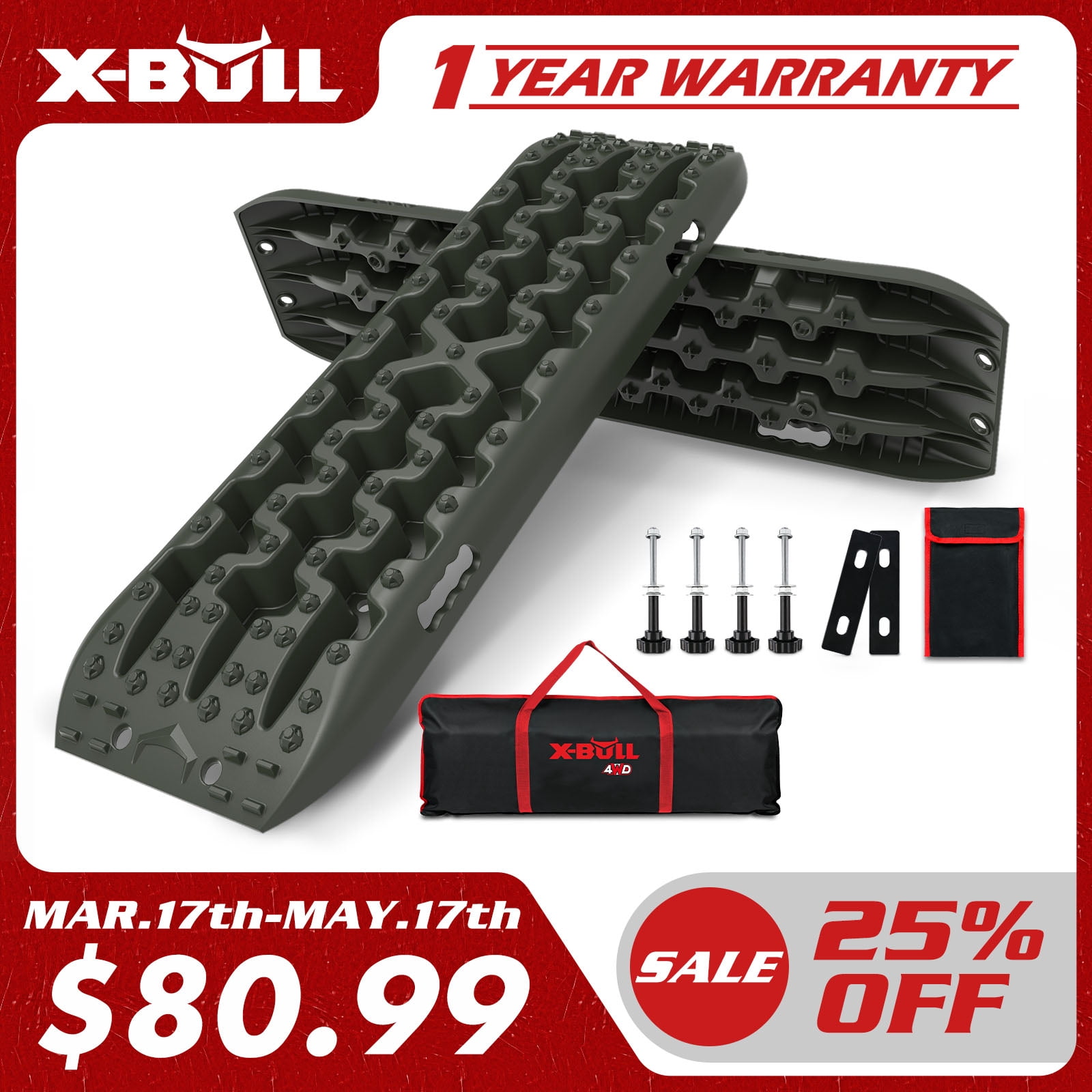 X-BULL Traction Track Traction Boards Kits Recovery Track 2PCS Sand Mud ...