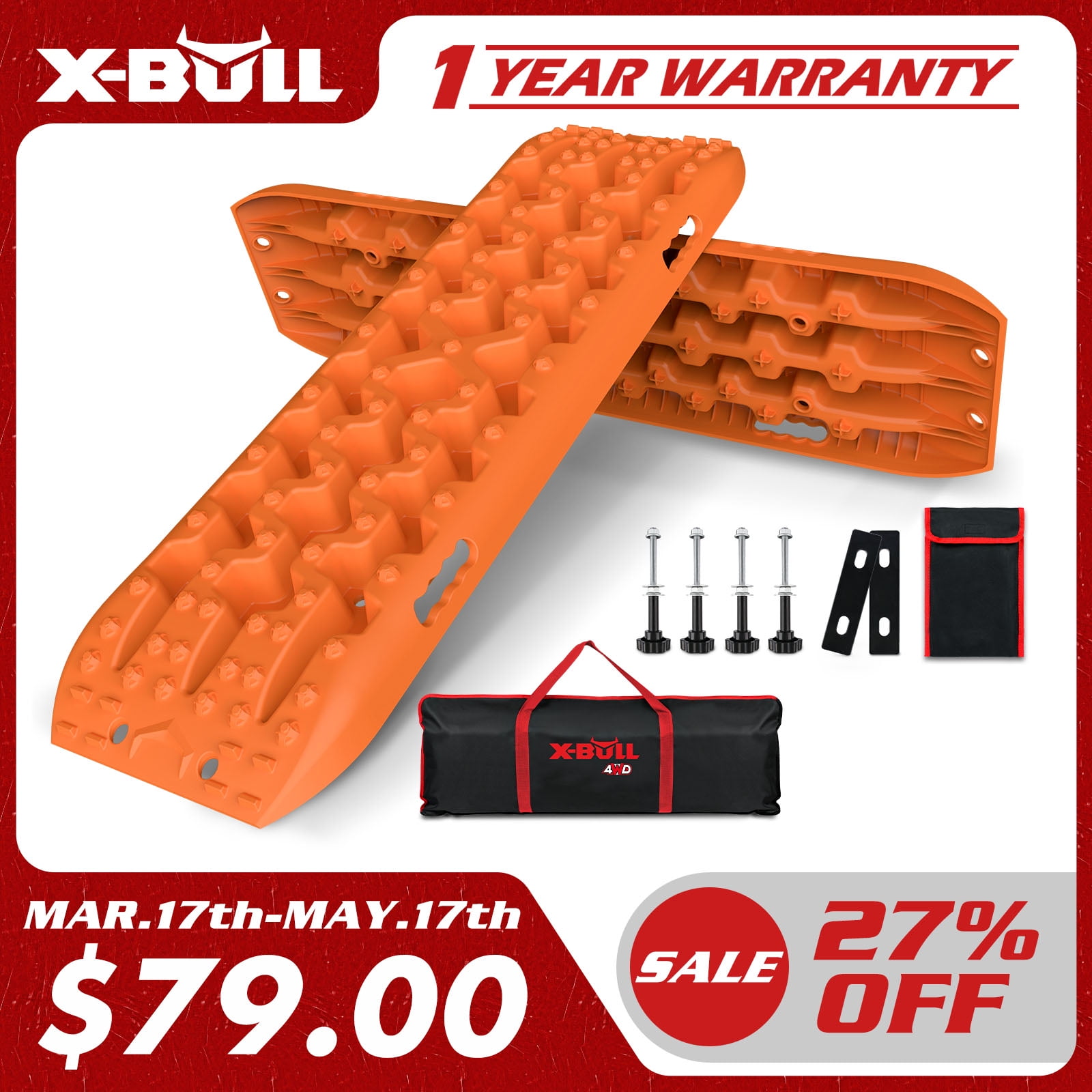 X-BULL Traction Track Traction Boards Kits Recovery Track 2PCS Sand Mud ...