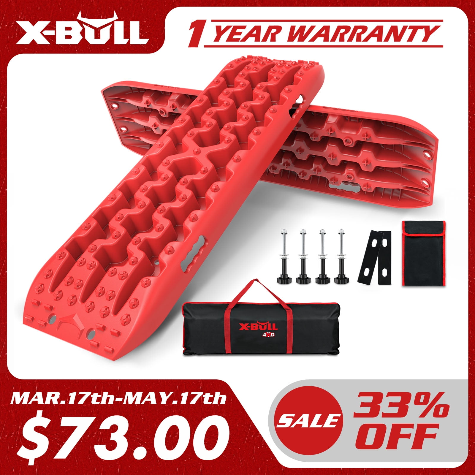 X-BULL Traction Track Traction Boards Kits Recovery Track 2PCS Sand Mud ...