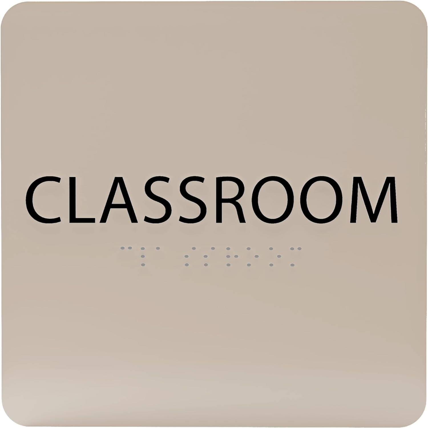 X Classroom Sign - Compliant Tactile Grade 2 Braille Text Wall - Modern ...
