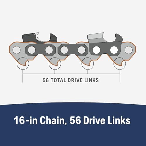 X Cut S93G 16 Inch Chainsaw Chain 3/8" Mini Pitch .050" Gauge 52 Drive ...
