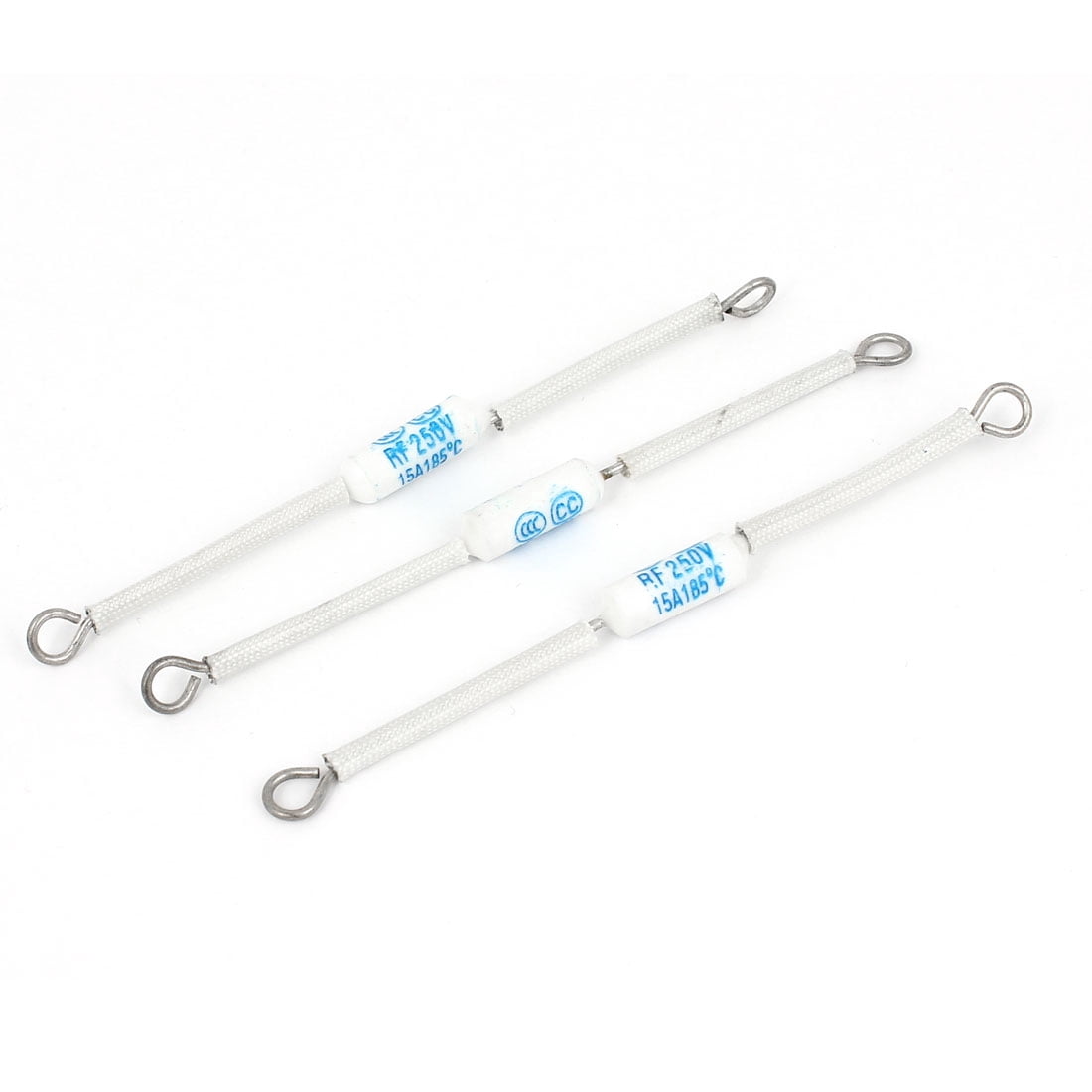 X-DREE 3Pcs 3.7" Long 250V 15A 185 Celsius Circuit Cut Off Temperature ...