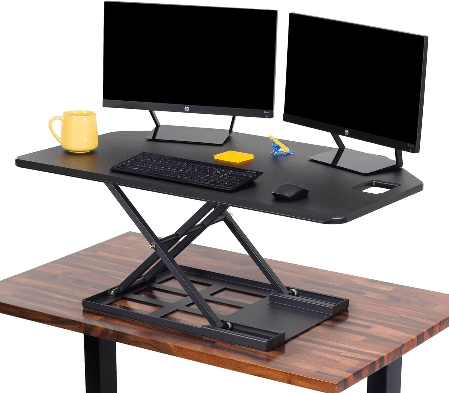 X-Elite Pro 40" Corner Standing Desk Converter with Pneumatic Lift ...