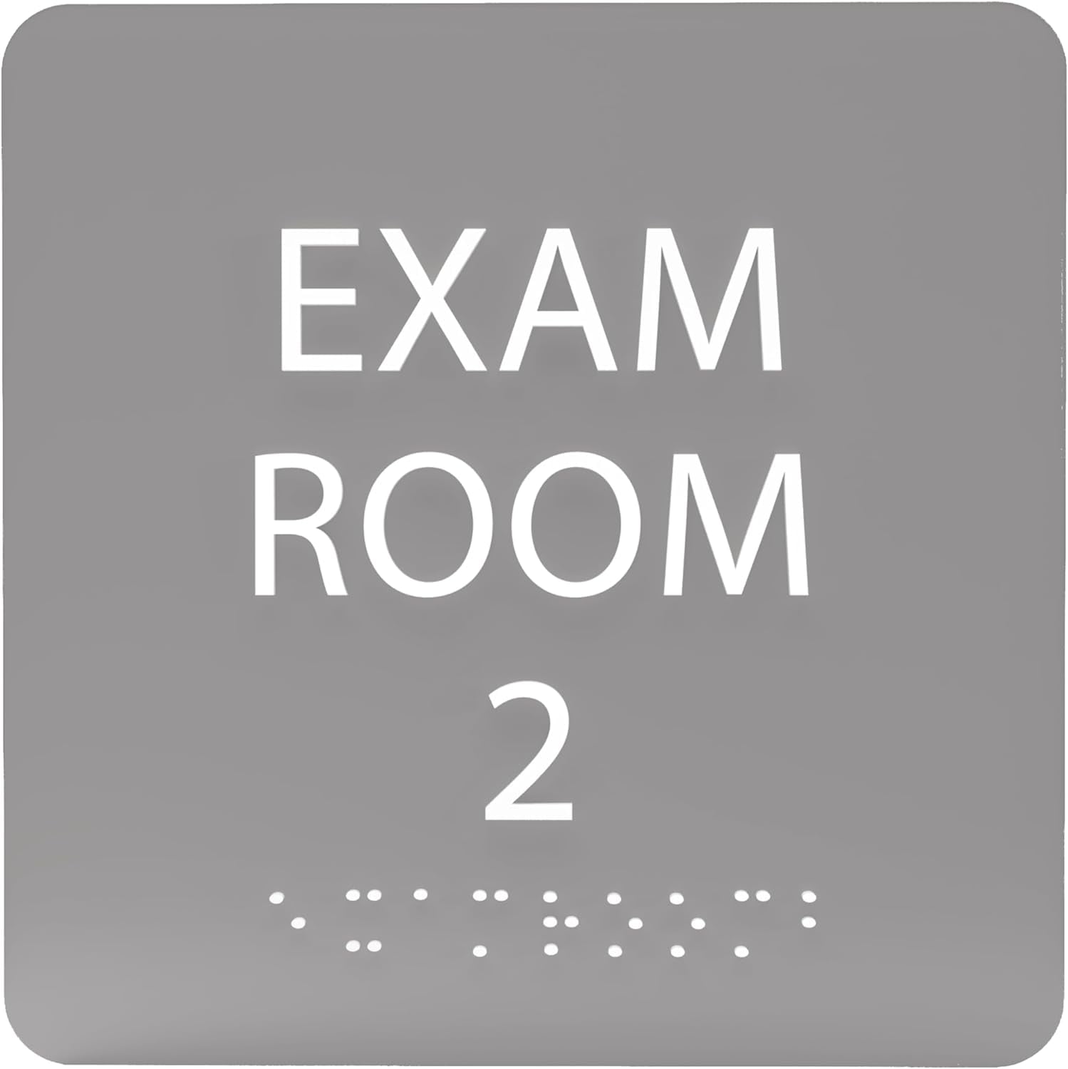 X Exam Room 2 Sign - Compliant Tactile Grade 2 Braille Text Wall ...