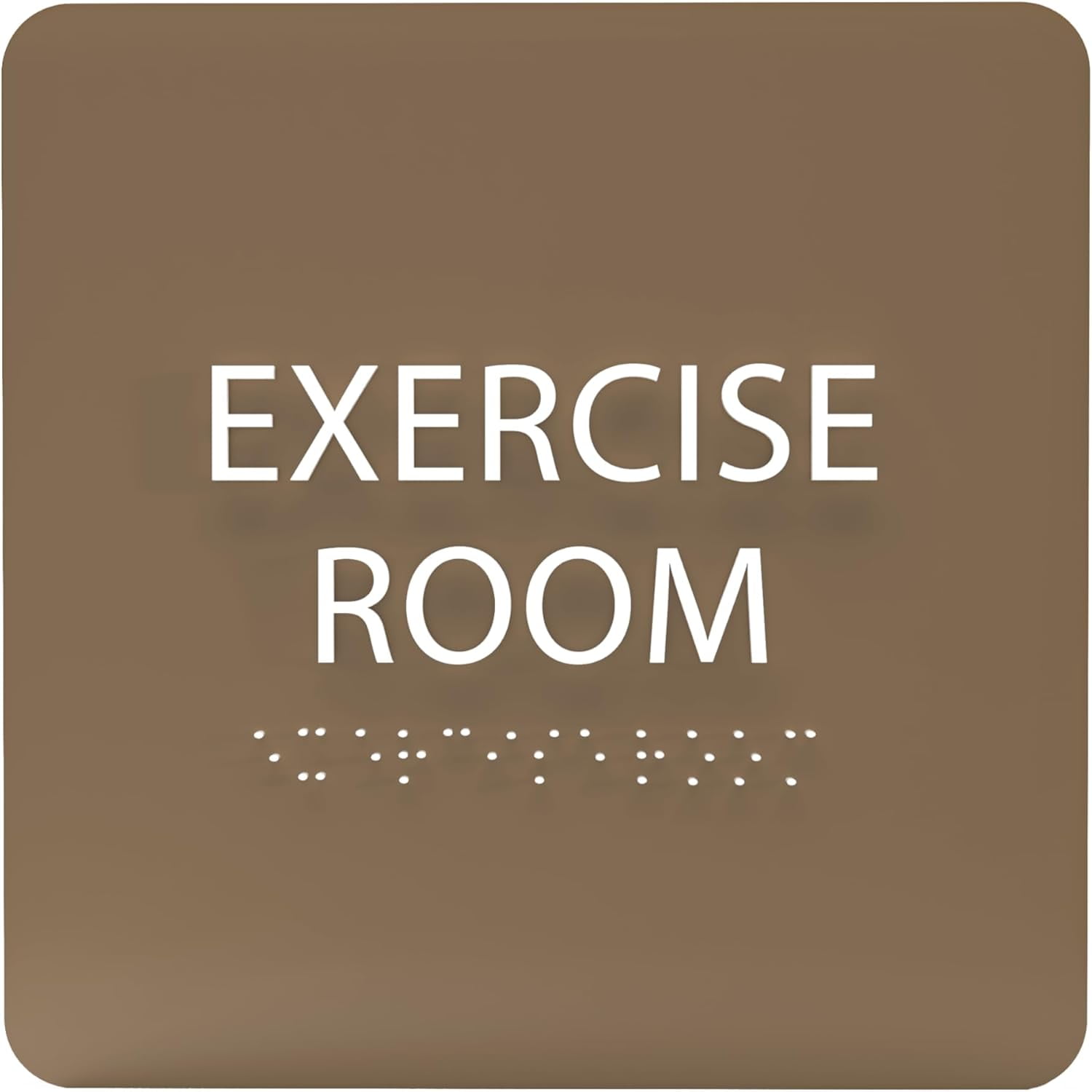 X Exercise Room Sign - Compliant Tactile Grade 2 Braille Text Wall Sign ...