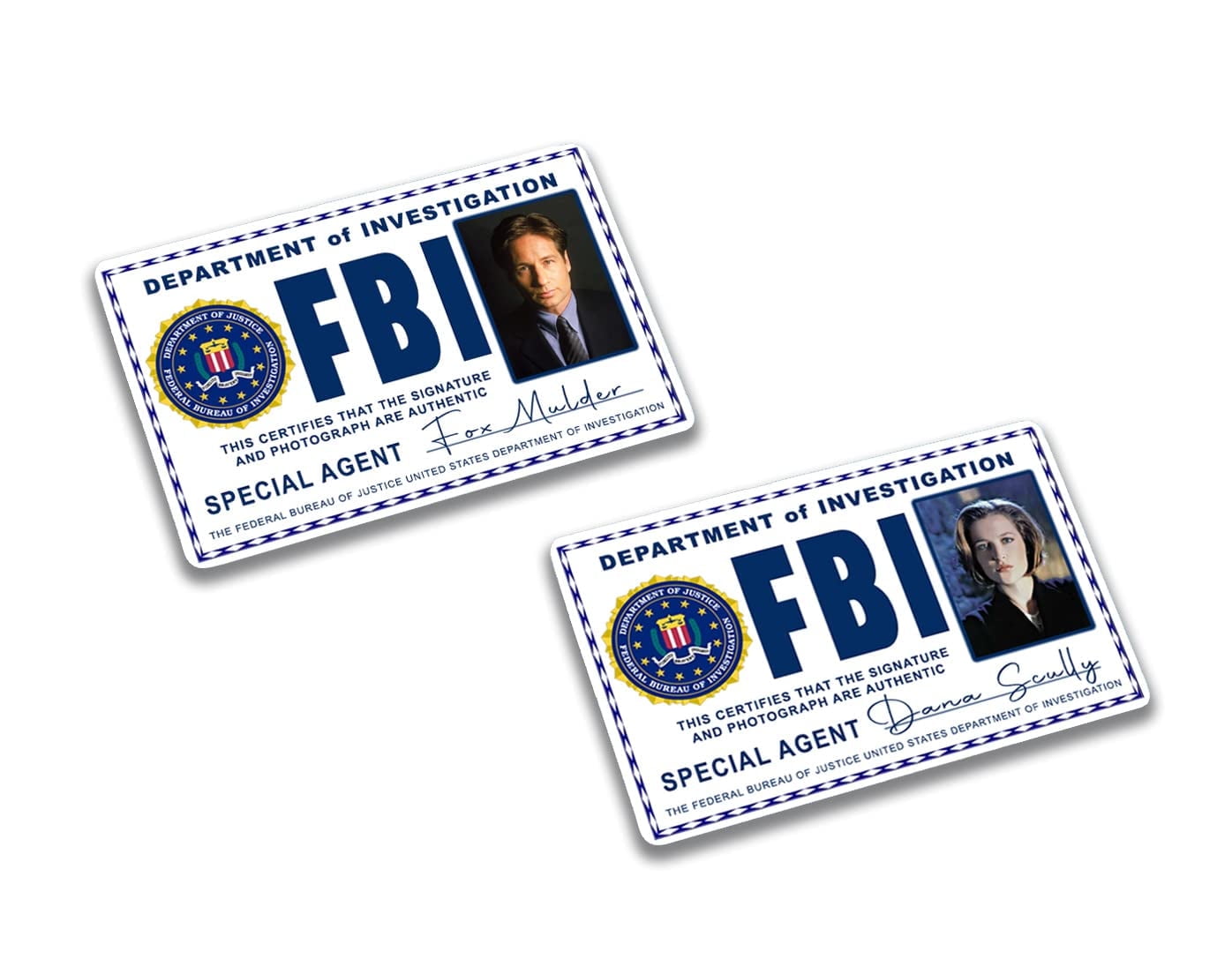 X FILES Dana Scully & Fox Mulder ID Cards Set of 2 - Walmart.com
