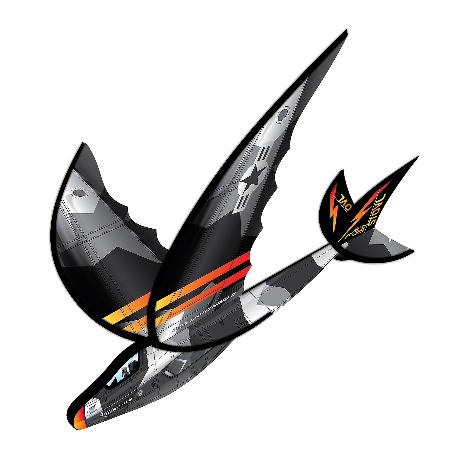 X Gliders 42" Wide Flexwing Glider "f/a-35 Lightning II" 1 Piece Long ...