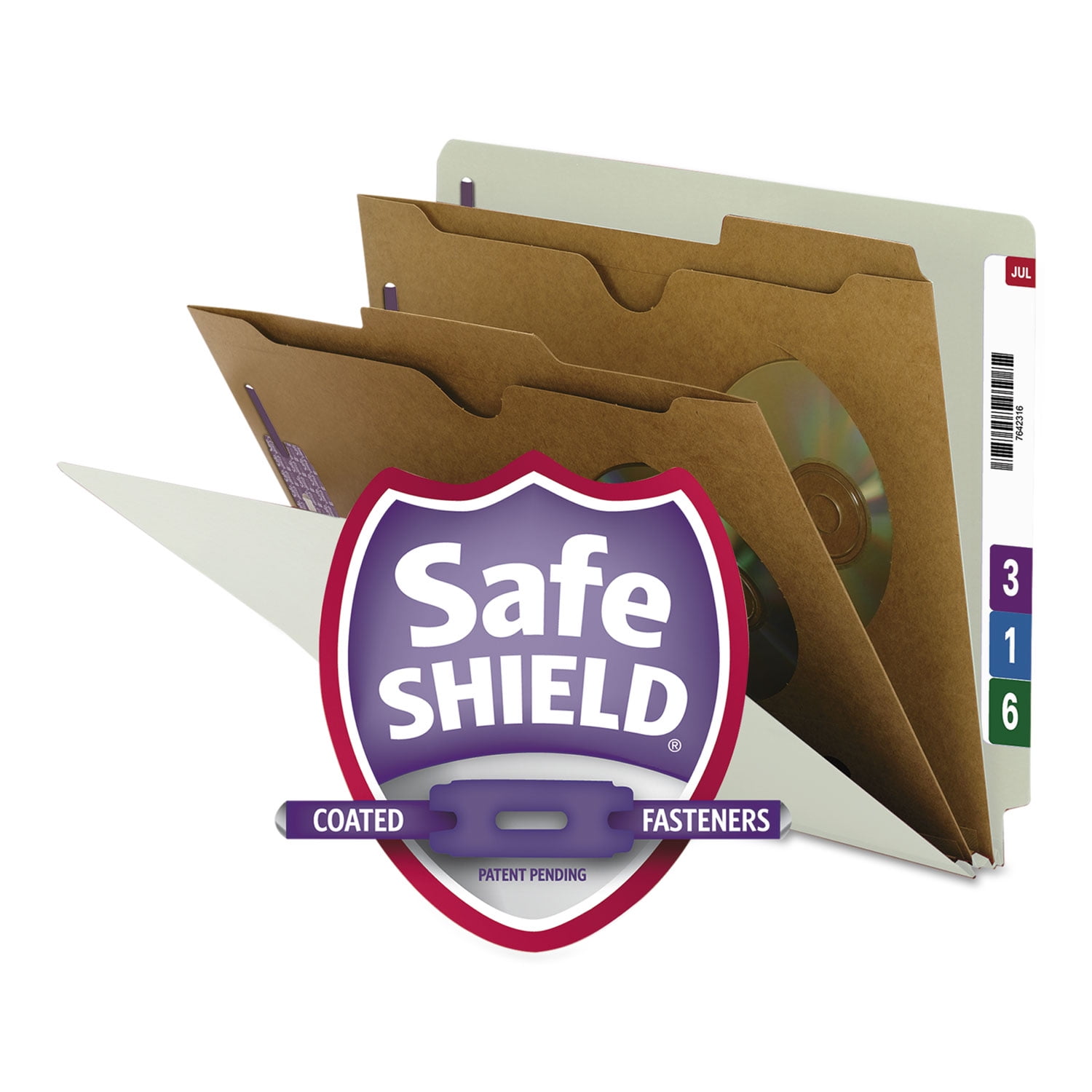 Smead Pressboard End Tab Classification Folder Pockets Letter Six ...