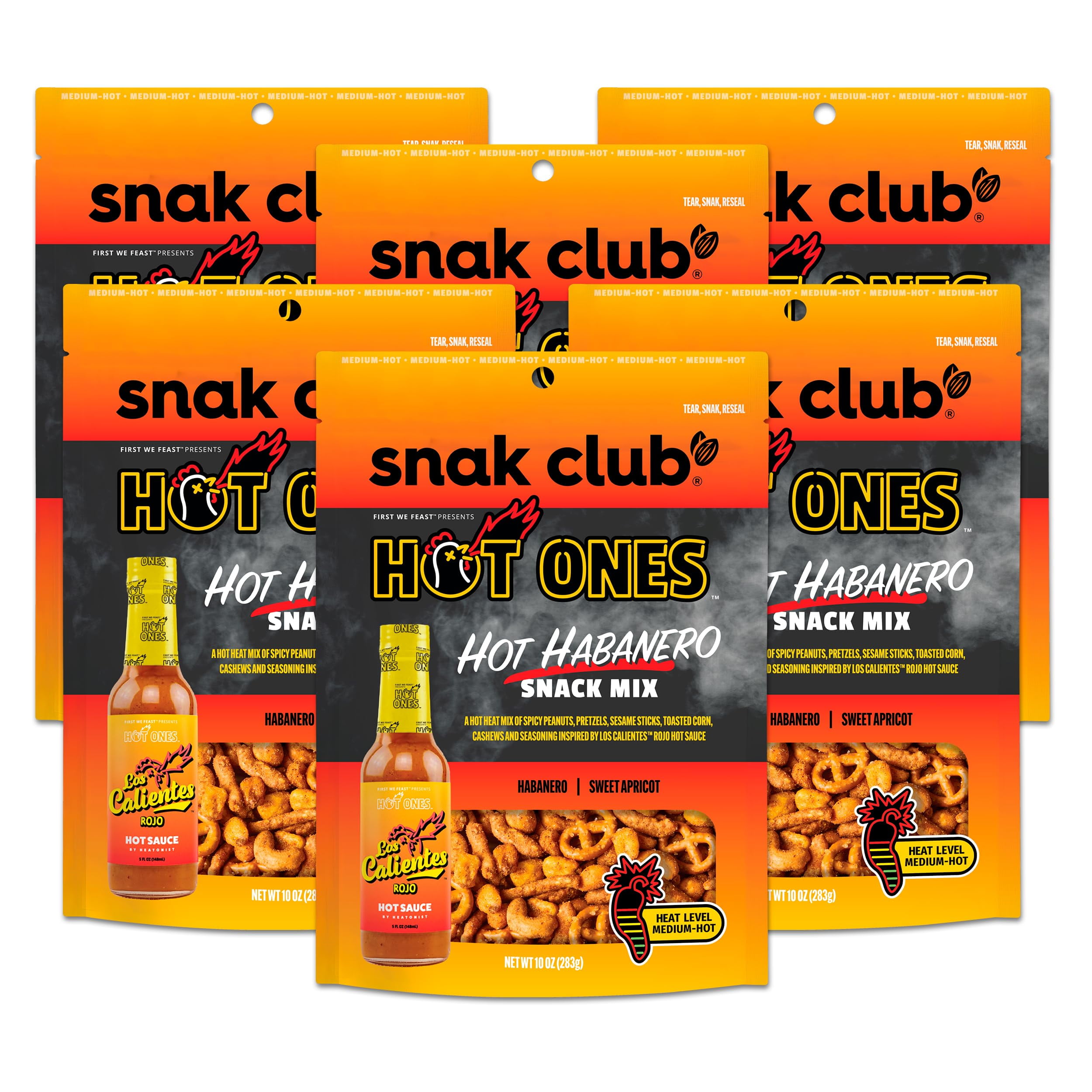 X Hot Ones Hot Habanero Snack Mix, Spicy Snacks With Peanuts, Pretzels ...