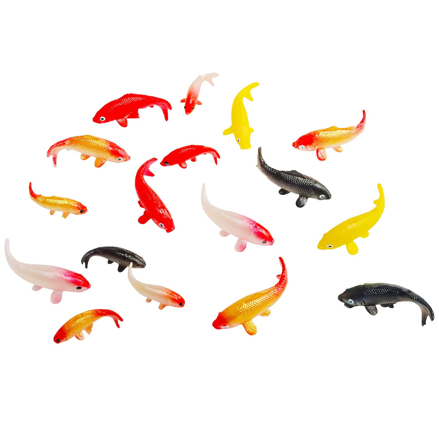X Hot Popcorn 40Pcs Mini Koi Fish Mini Goldfish Figurines Miniature Koi ...