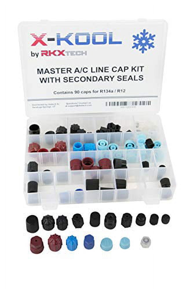 X-Kool A/C Service port cap kit with secondary seals for R134a / R12 ...