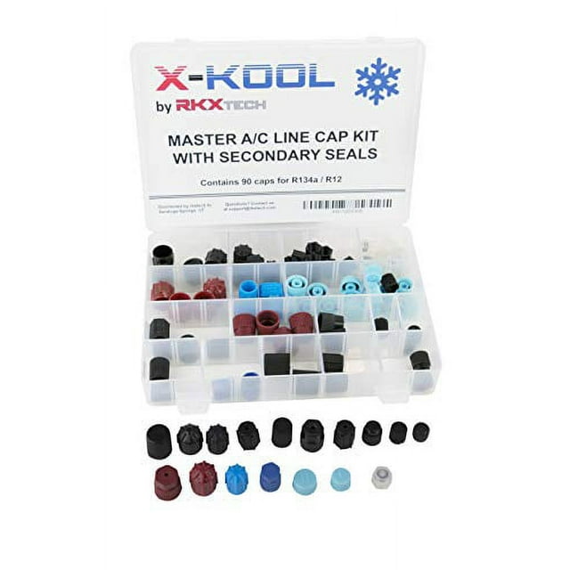 X-Kool A/C Service port cap kit with secondary seals for R134a / R12 ...