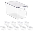 X-Large 10 Pack With Lid Clear Plastic Storage Bins For Pantry, Fridge ...