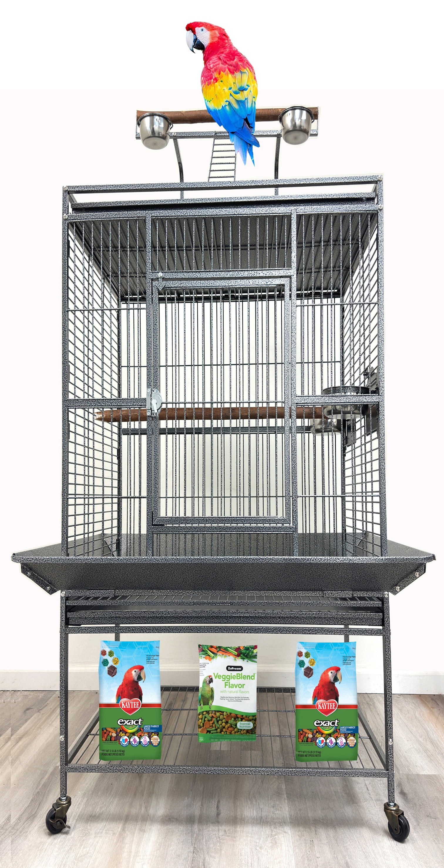 X-Large Deluxe Wrought Iron Play Ground Perch Stand Climbing Ladder Top ...