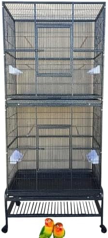 X-Large Double Stacker Wrought Iron Cage Bird Flight Parrot Breeding ...