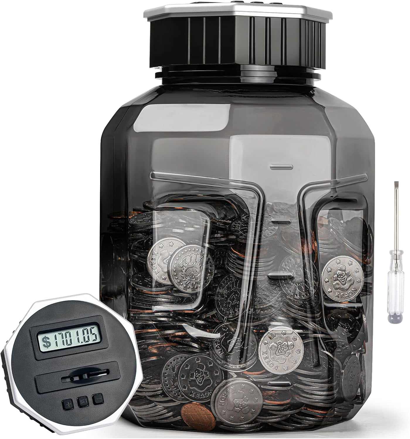 X-Large Piggy Bank for Adults Kids, Digital Coin Counting Bank with LCD ...