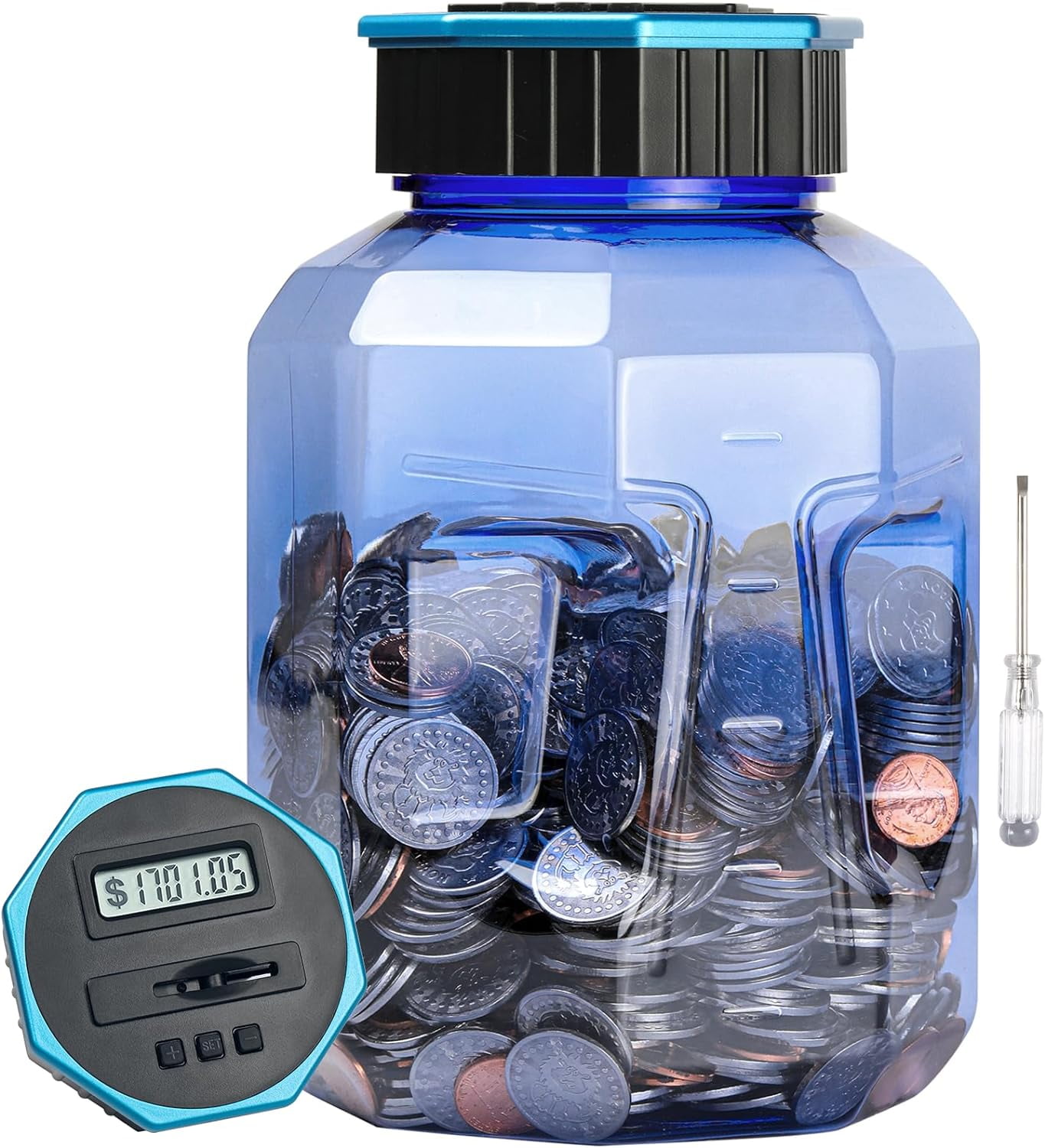 X-Large Piggy Bank for Adults Kids, Digital Coin Counting Bank with LCD ...