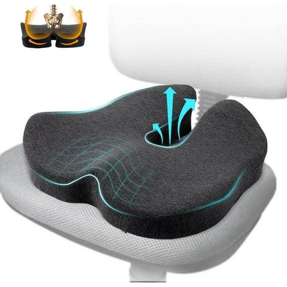 Seat Cushion, Office Chair Lumbar Support Pillow for Chair, Memory Foam ...