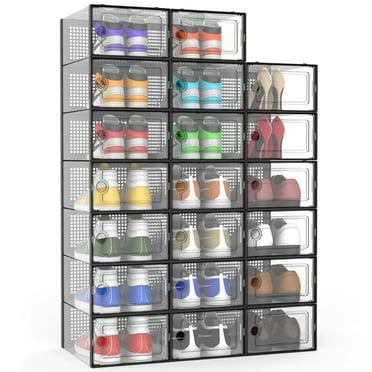 YITAHOME 36 PCS Shoe Storage Box Medium Shoe Organizer Stackable Shoe ...