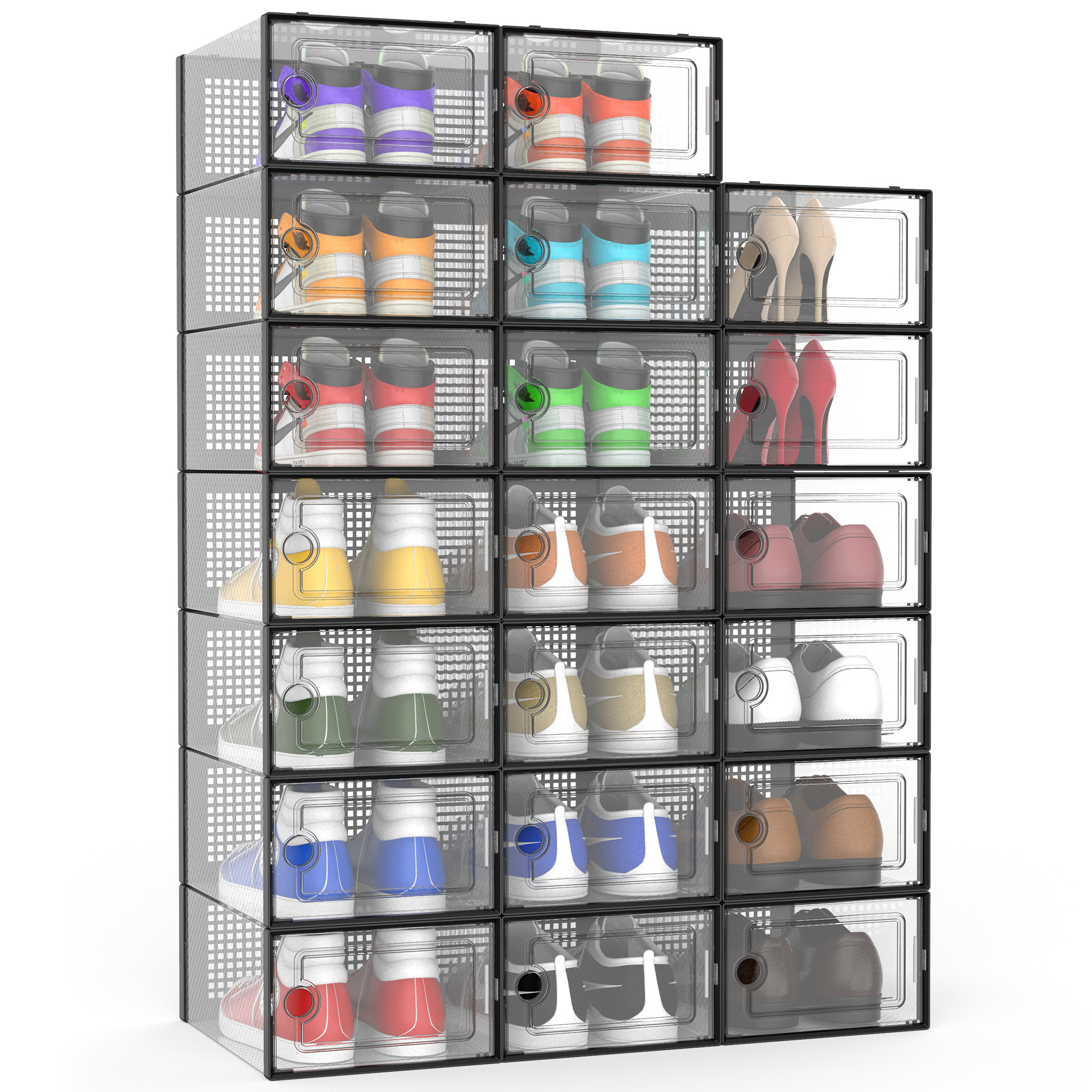 8 Tiers Shoe Storage,Narrow Shoe Rack Tall Shoe Rack, Space Saving ...