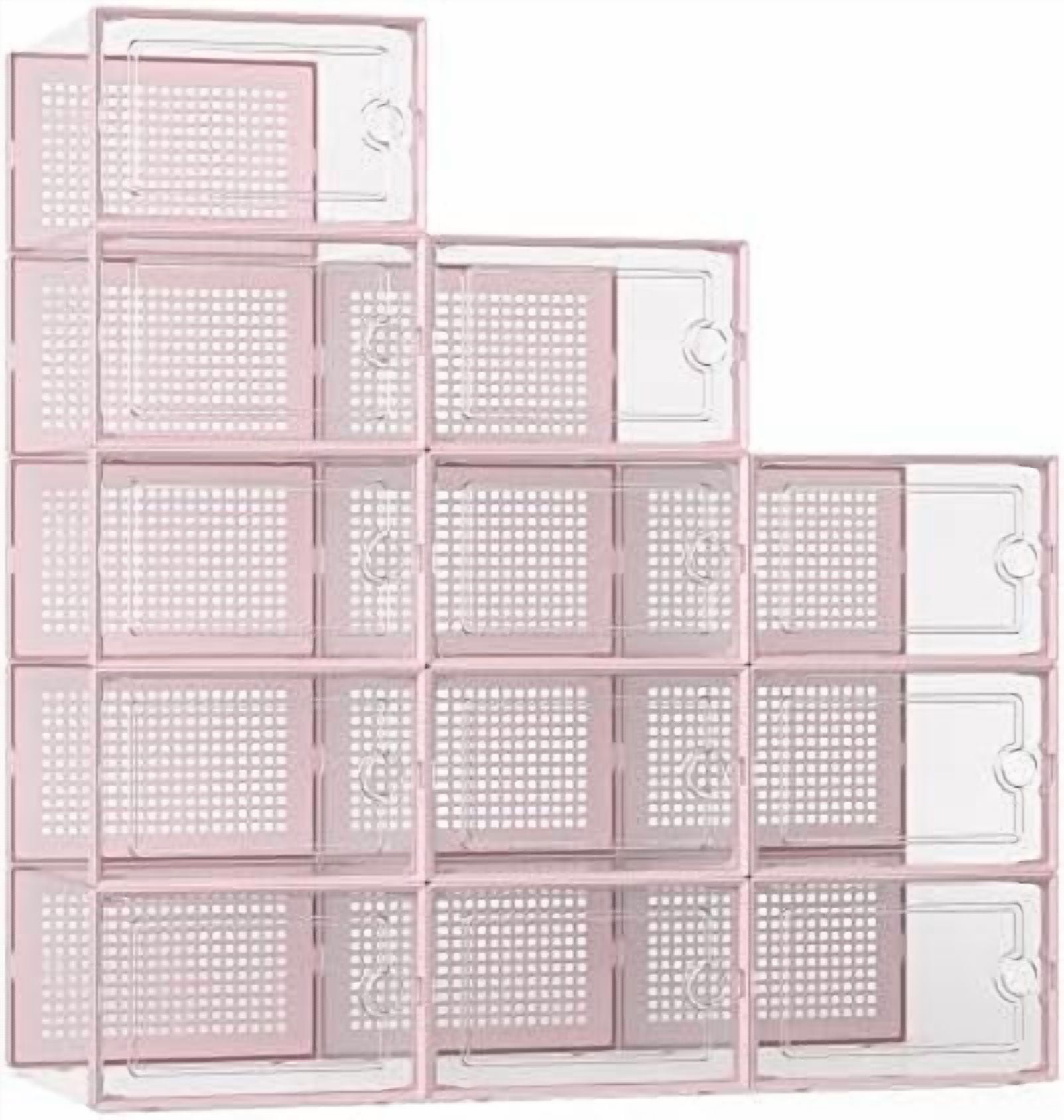 X-Large Shoe Storage Boxes Organizers Clear Plastic Stackable 12 Pack ...