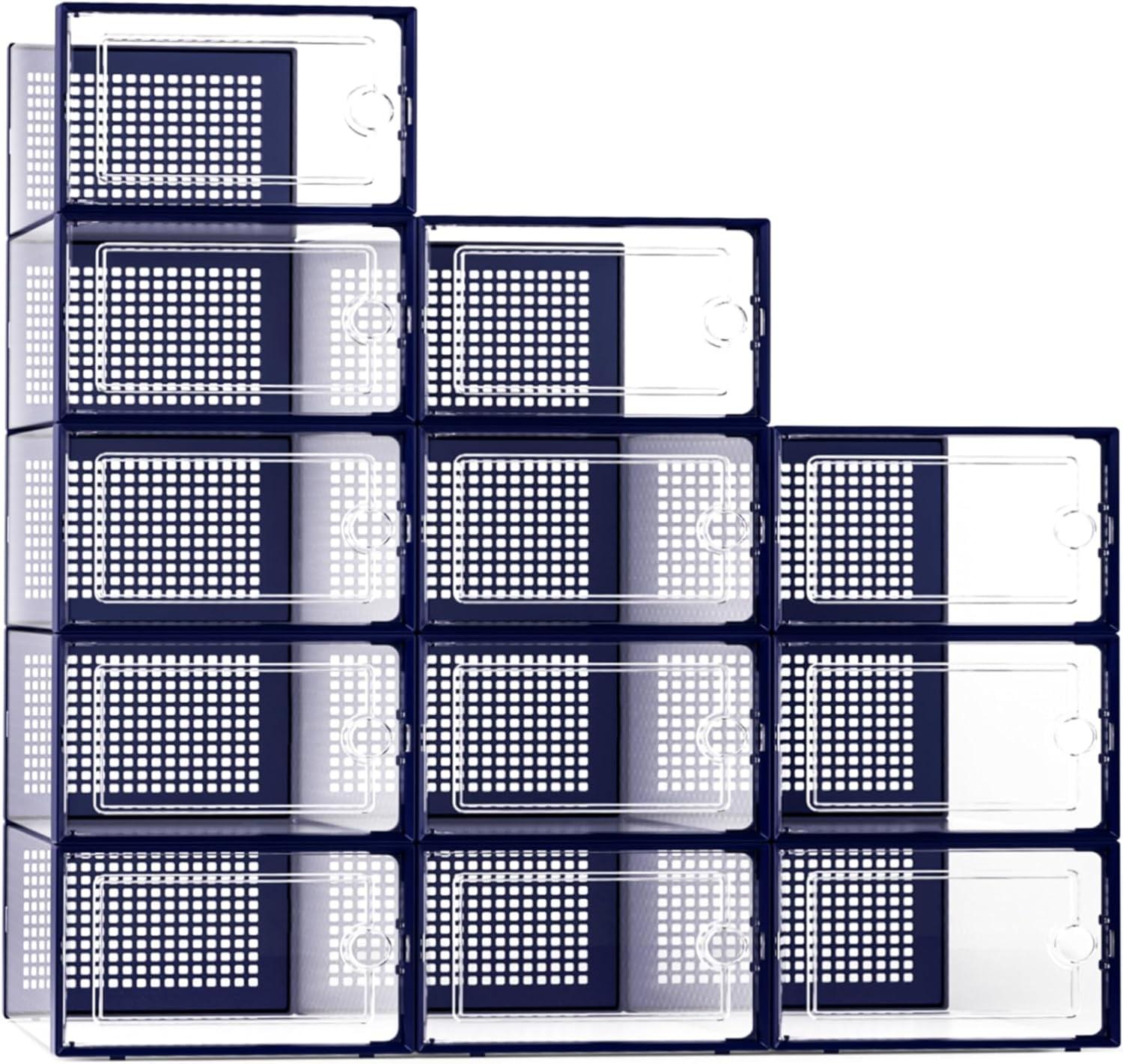 X-Large Shoe Storage Boxes Organizers Clear Plastic Stackable 12 Pack ...