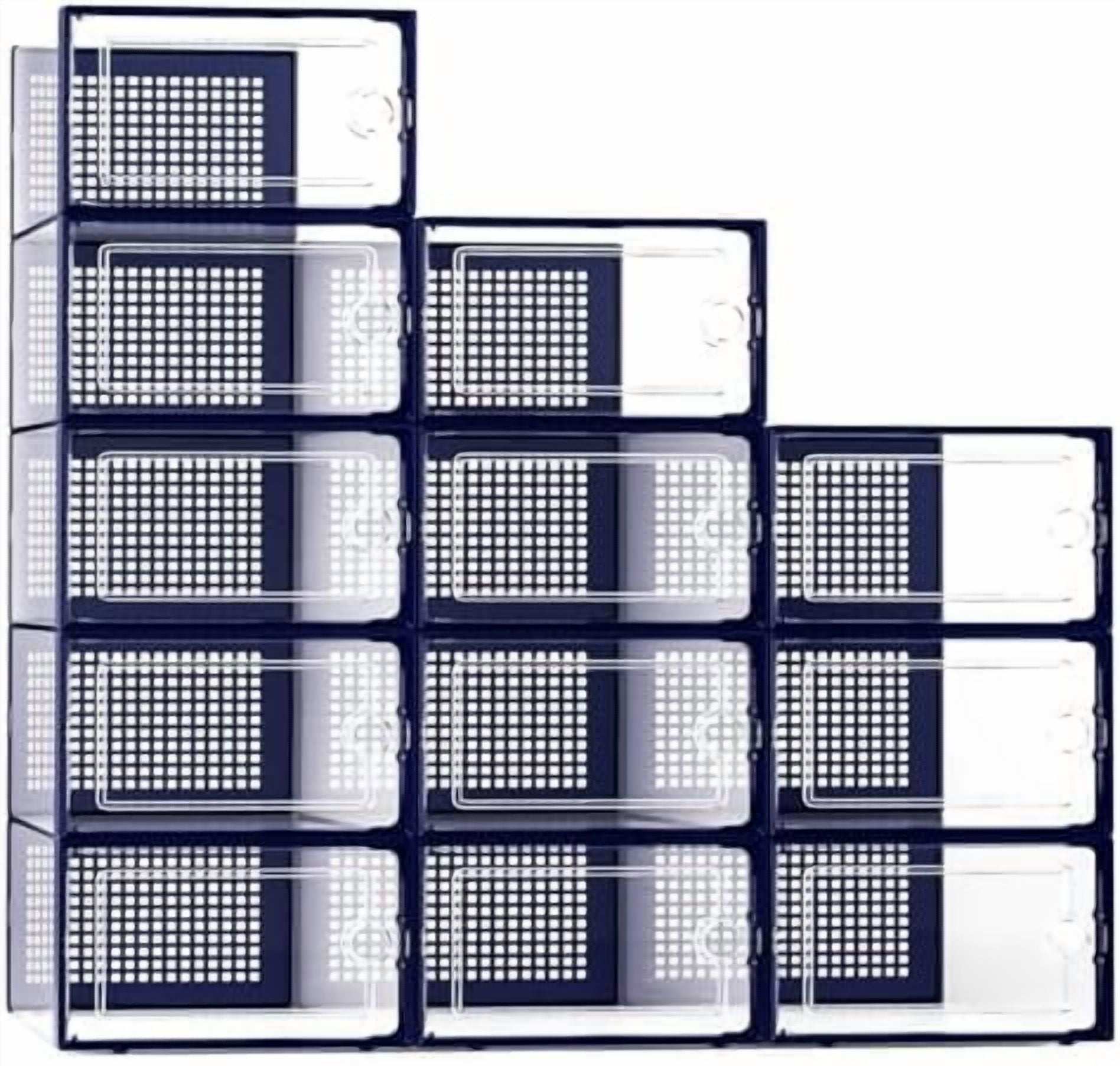 X-Large Shoe Storage Boxes Organizers Clear Plastic Stackable 12 Pack ...