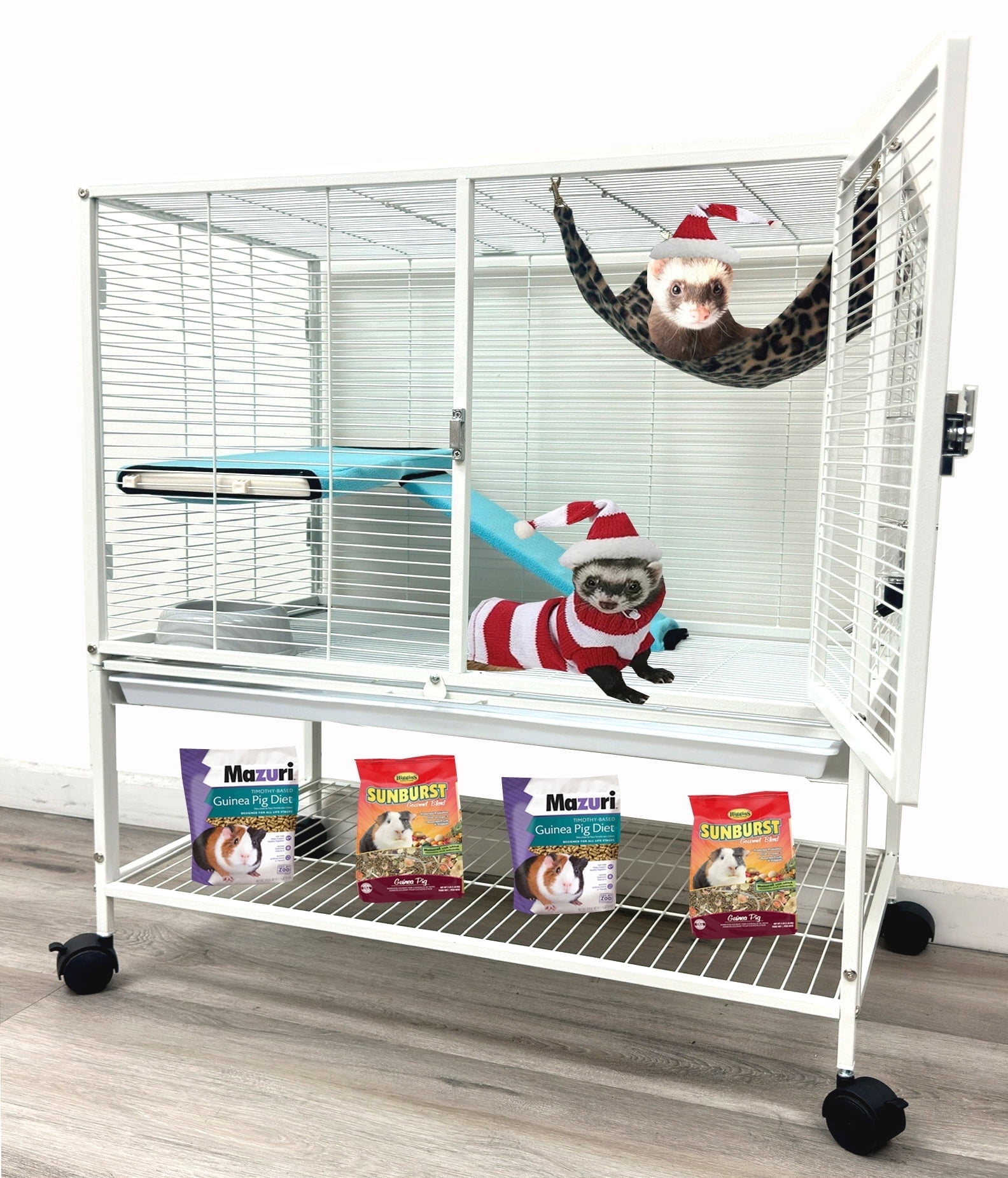 Mcage Extra Large 2-Story Deluxe Metal Ferret Small Animal Cage with ...