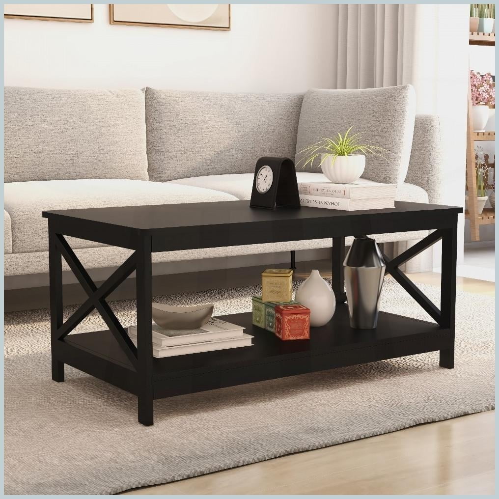 X-Leg Stable Coffee Table with UV-Resistant Finish - Easy Assembly for ...