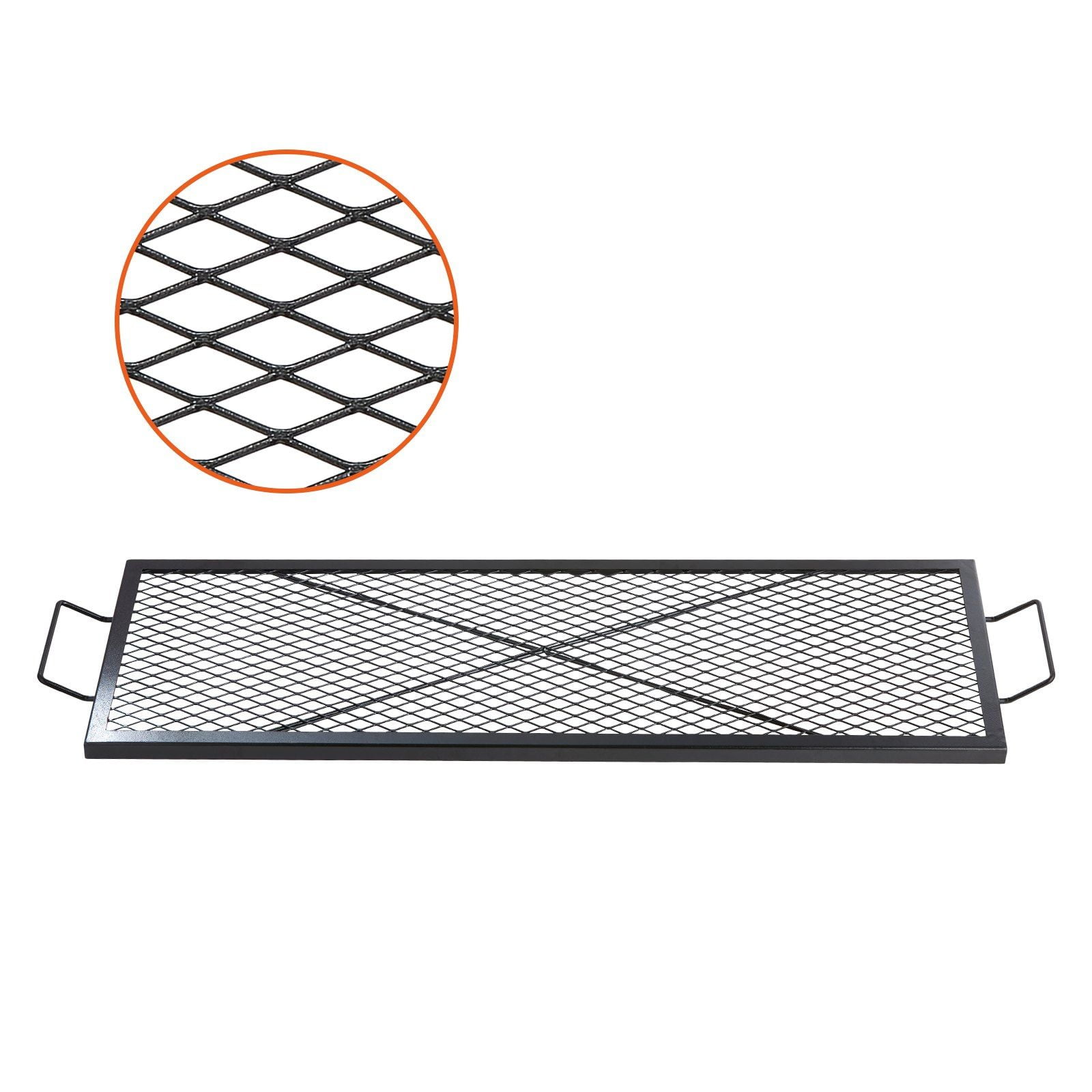 X-Marks Fire Pit Grill Grate, Rectangle Cooking Grate, Heavy Duty Steel ...