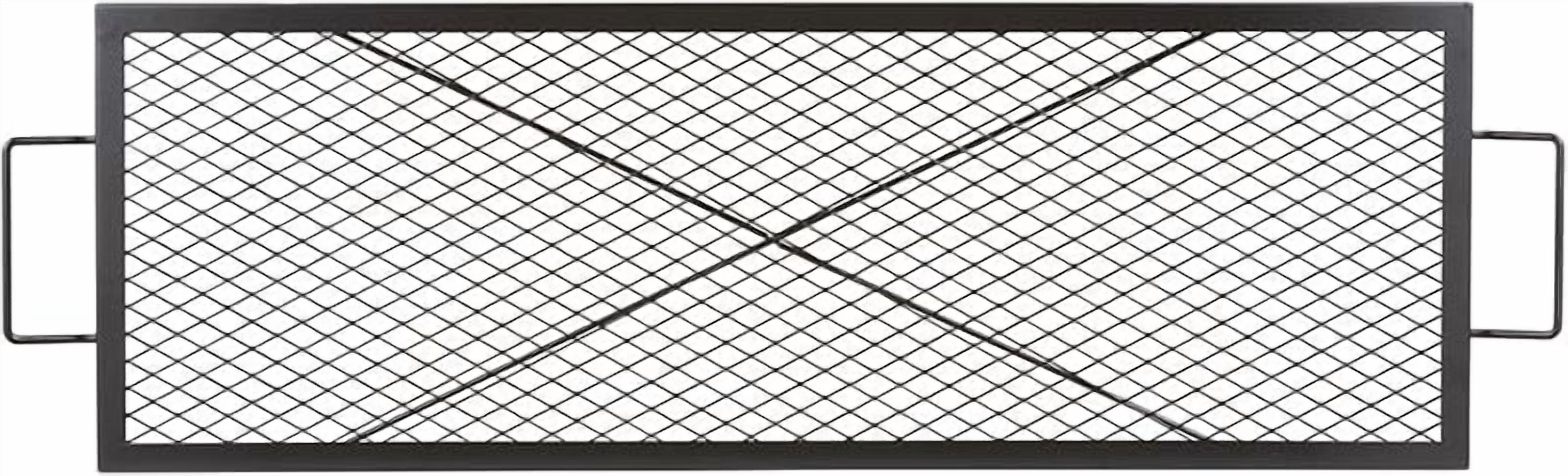 X-Marks Fire Pit Grill Grate, Rectangle Cooking Grate, Heavy Duty Steel ...