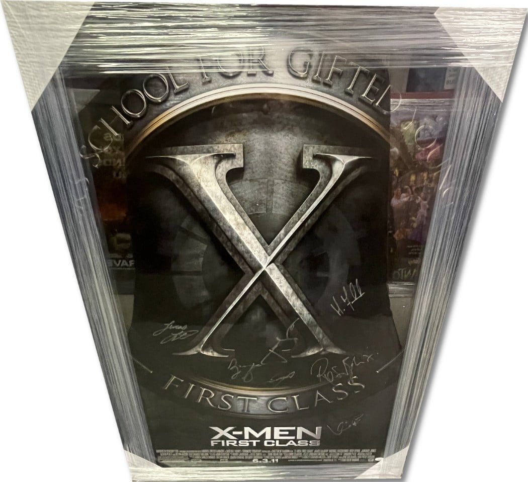 X-Men First Class Signed Cast Poster James McAvoy Kevin Bacon +4 Framed ...